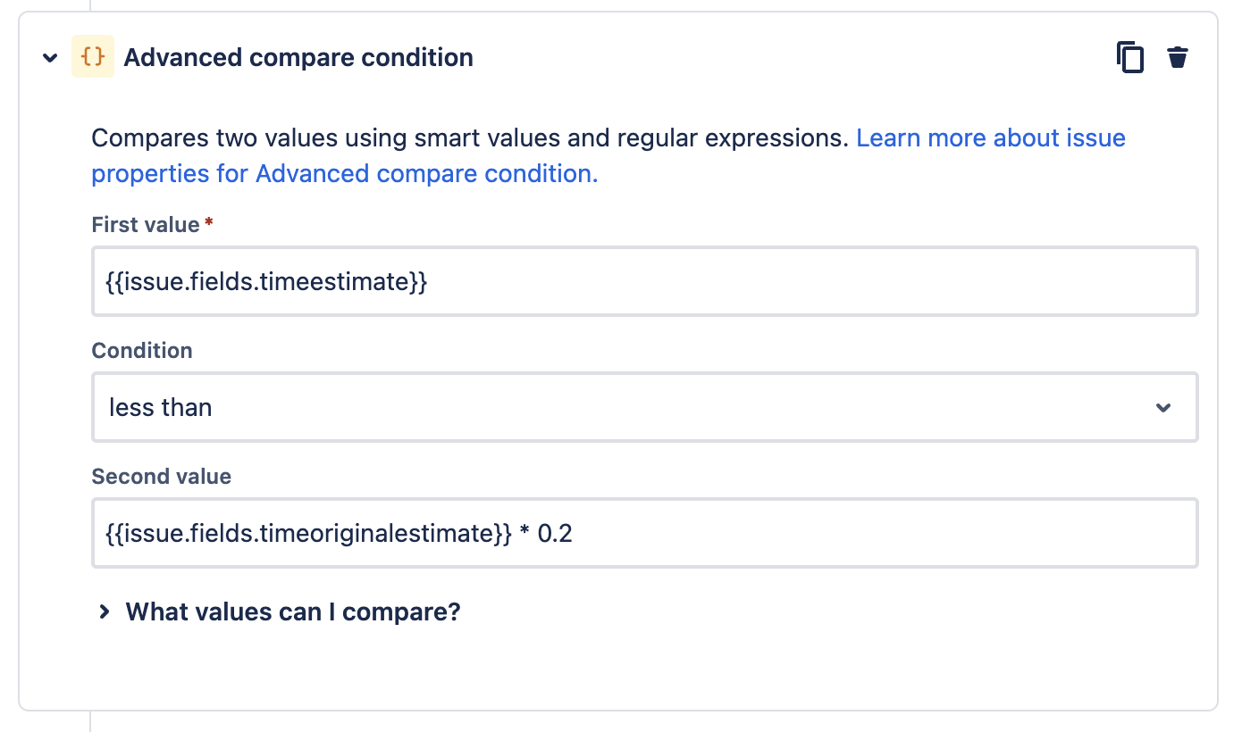 Automation rule for remaining estimate