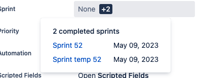 Solved: My Sprint field only shows the current value, not ...