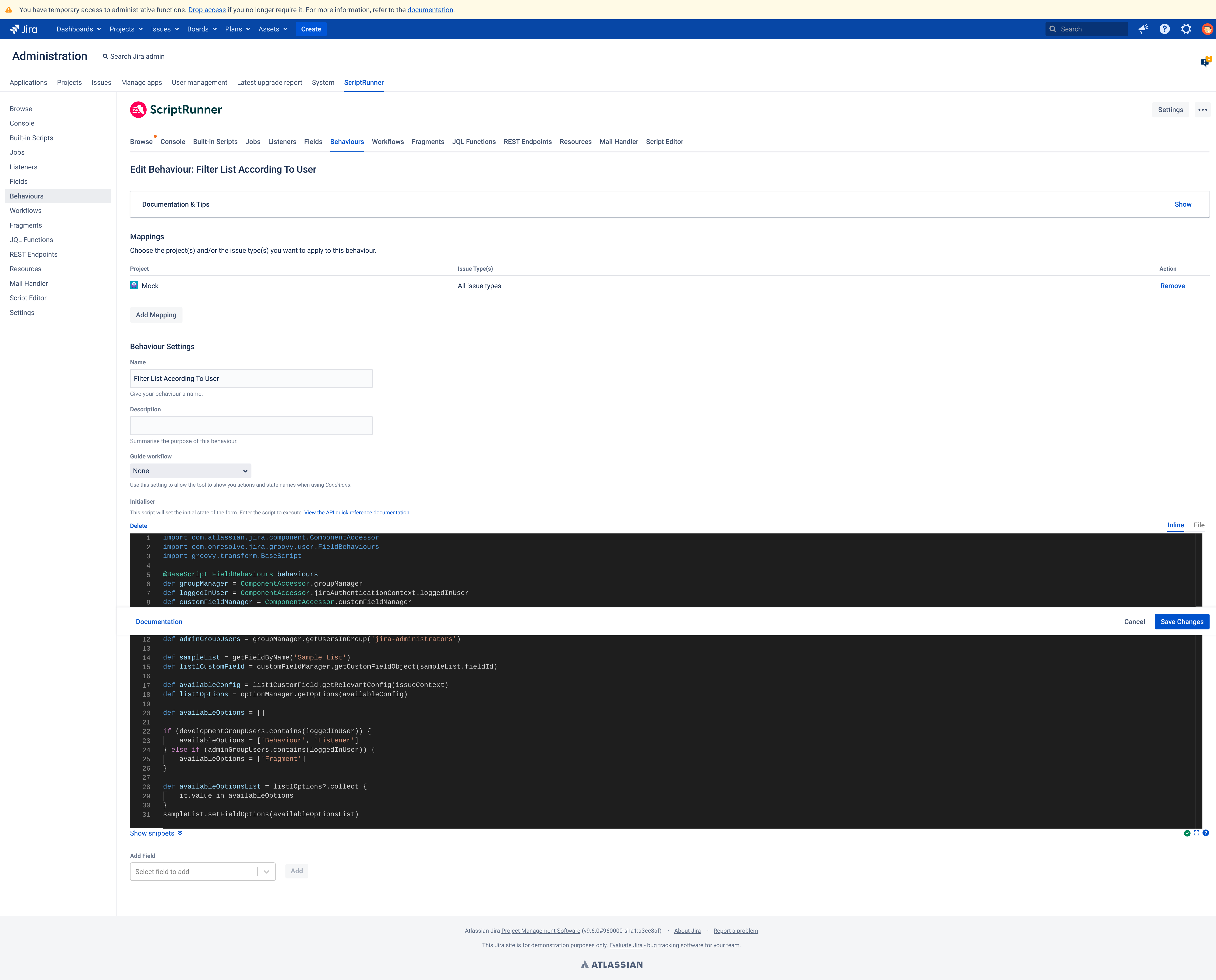 Solved: ScriptRunner Define specific options within a cust...