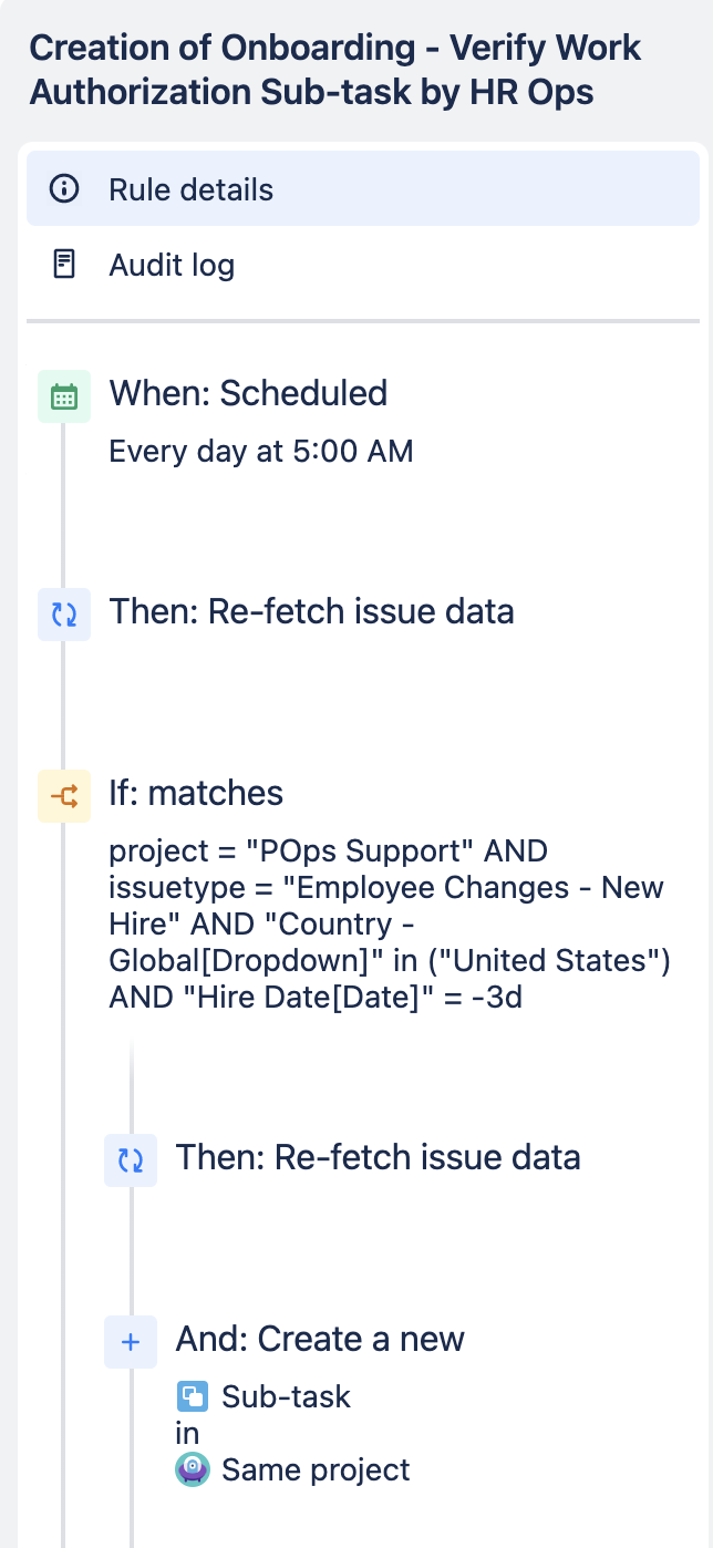 Jira Automation - Create a sub-task under parent