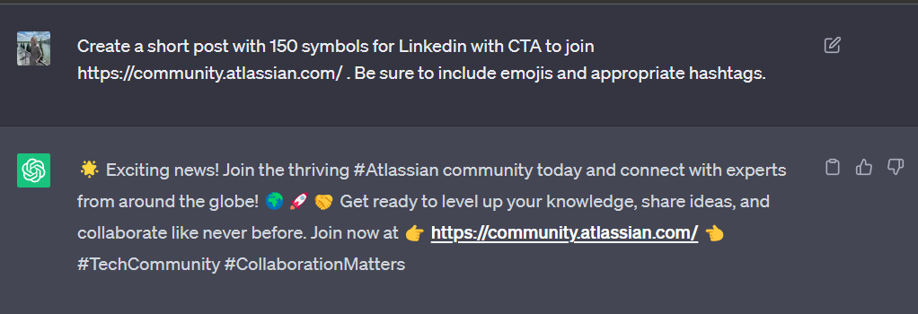 Useful ChatGPT Prompts - Atlassian Community