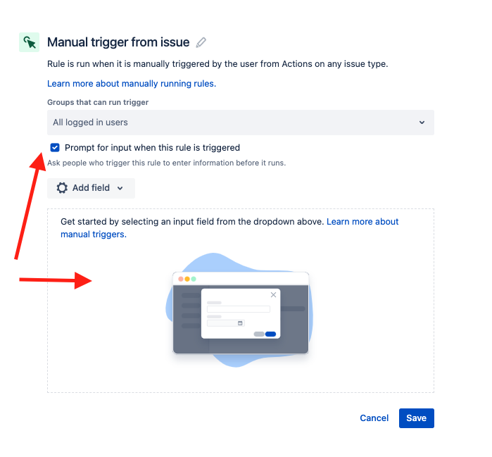 Manual trigger - Prompt for input - Choose a user?
