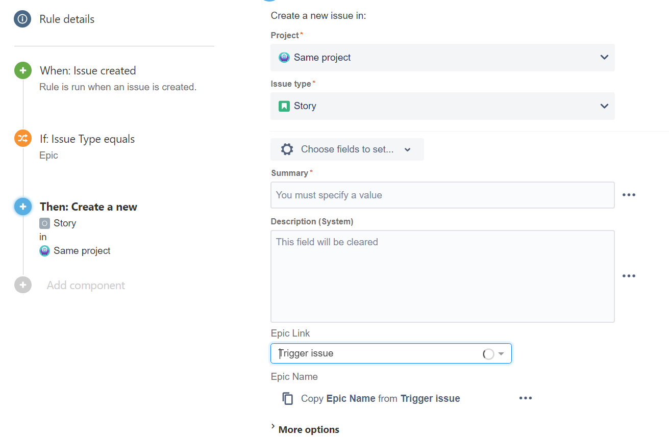 Solved: Use the Epic name from which is created a story