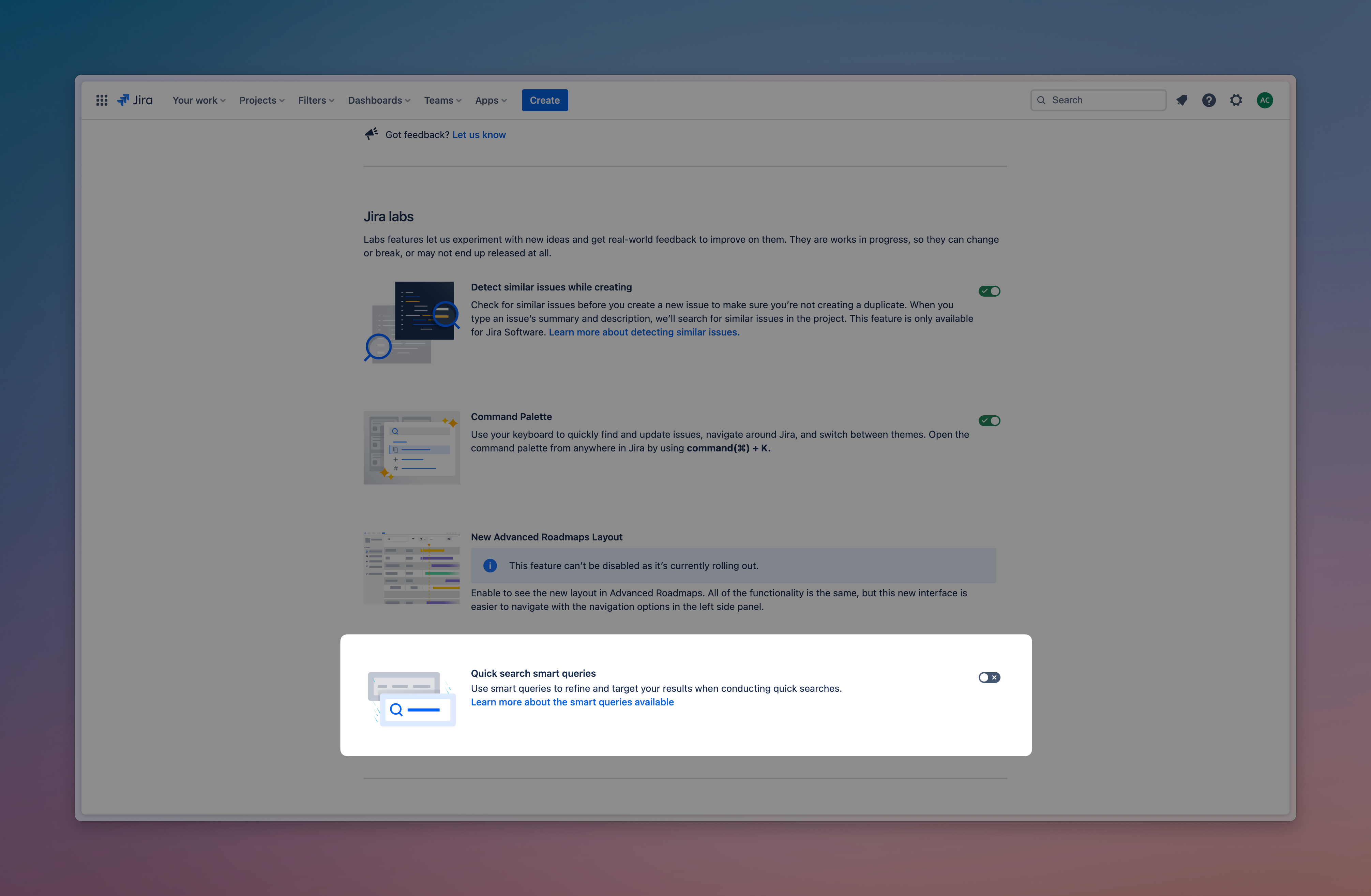 [Feature] Smart queries will soon be optional when... - Atlassian Community