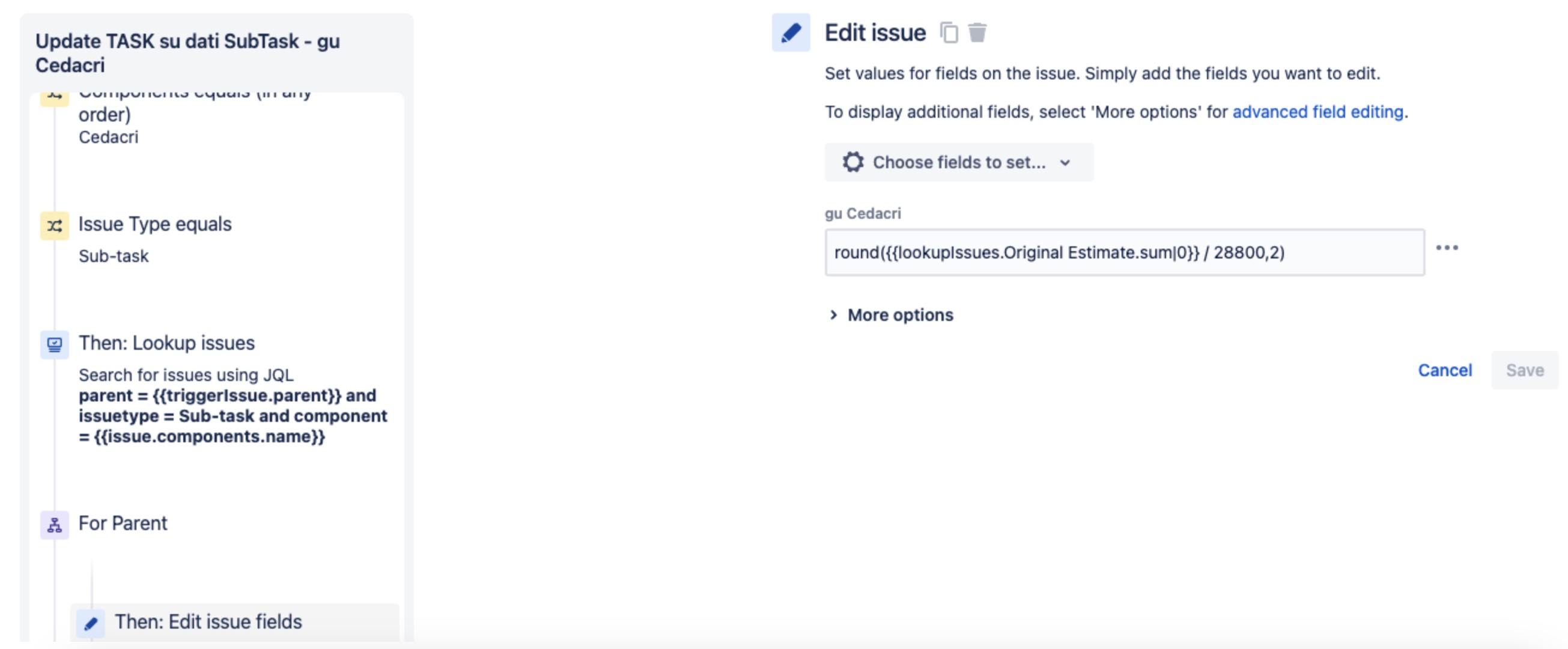 How to update some custom field in task from JQL w...