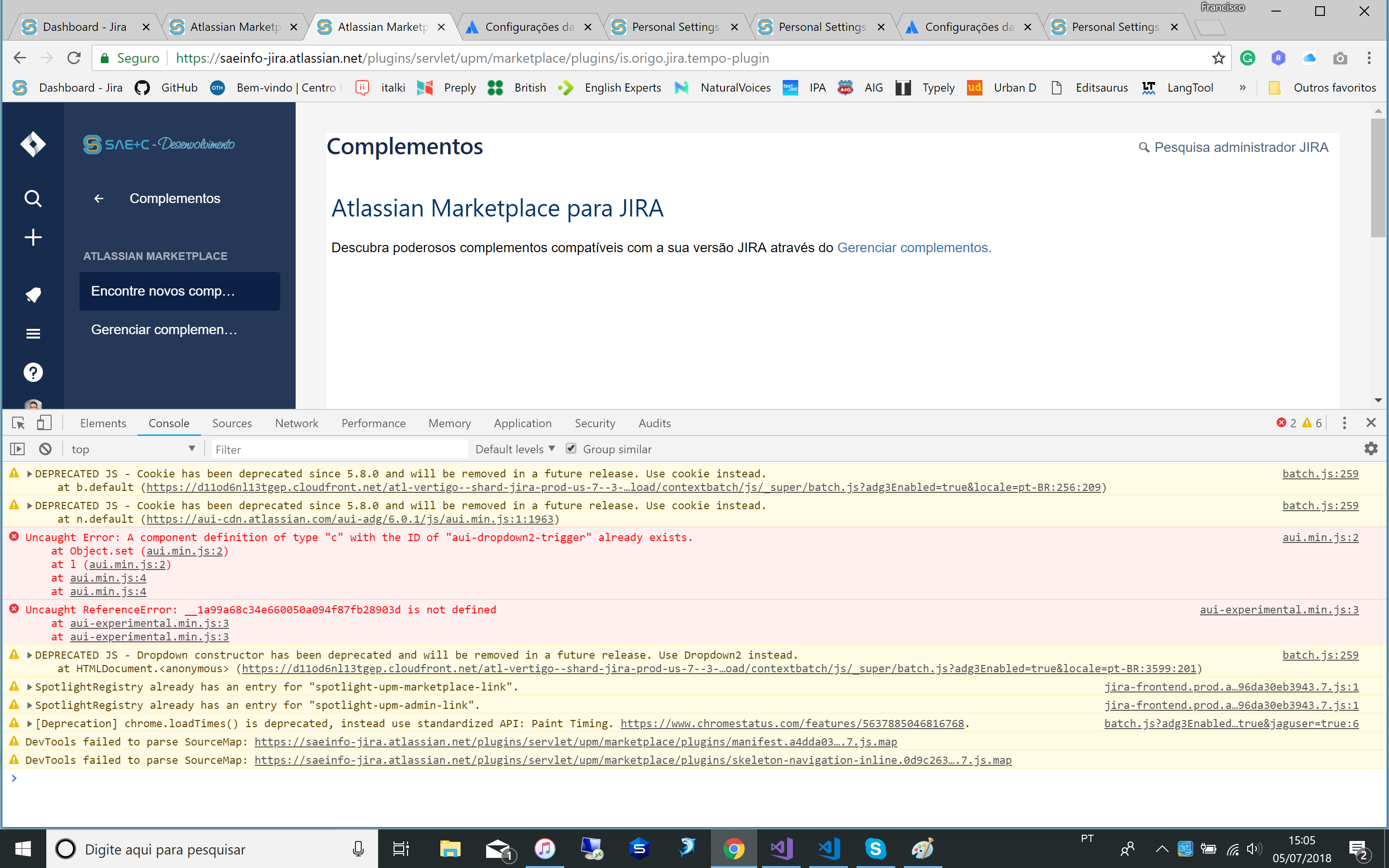 Solved: Atlassian Marketplace for JIRA dosen't show nothin...