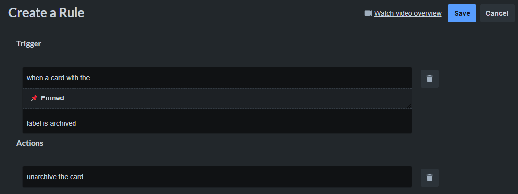 Is there a "do not archive" flag for cards?