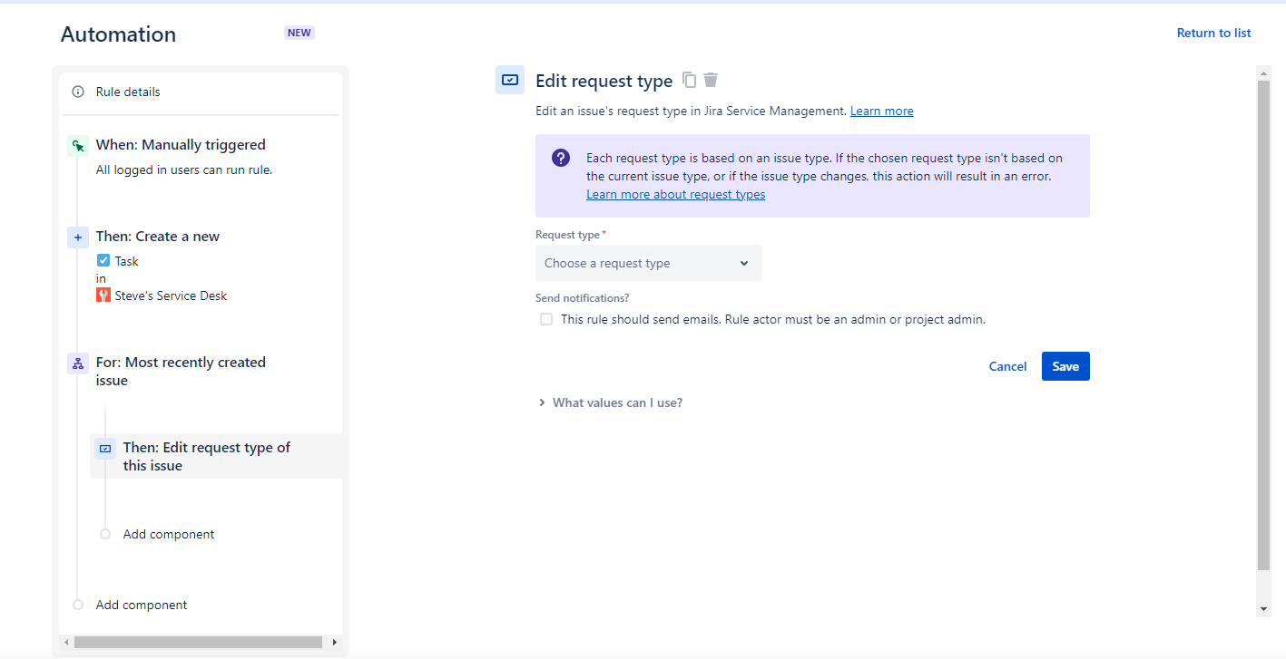 Solved: "Create service request" automation action broken?