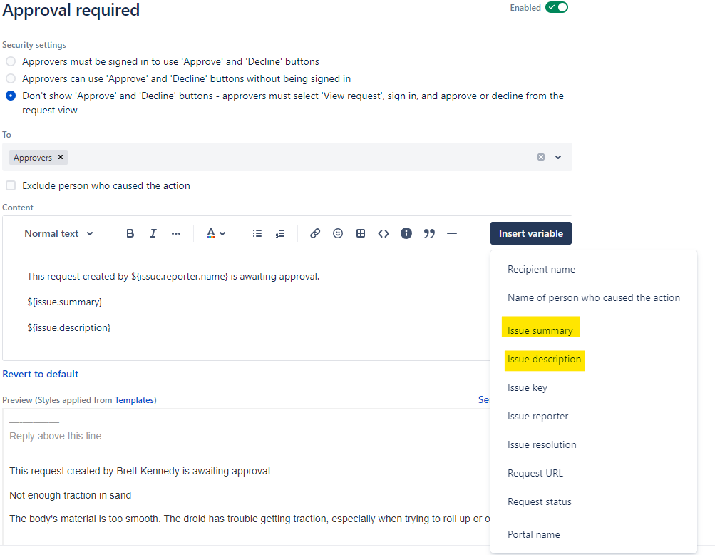 Solved: How can I add Issue summary and issue description ...
