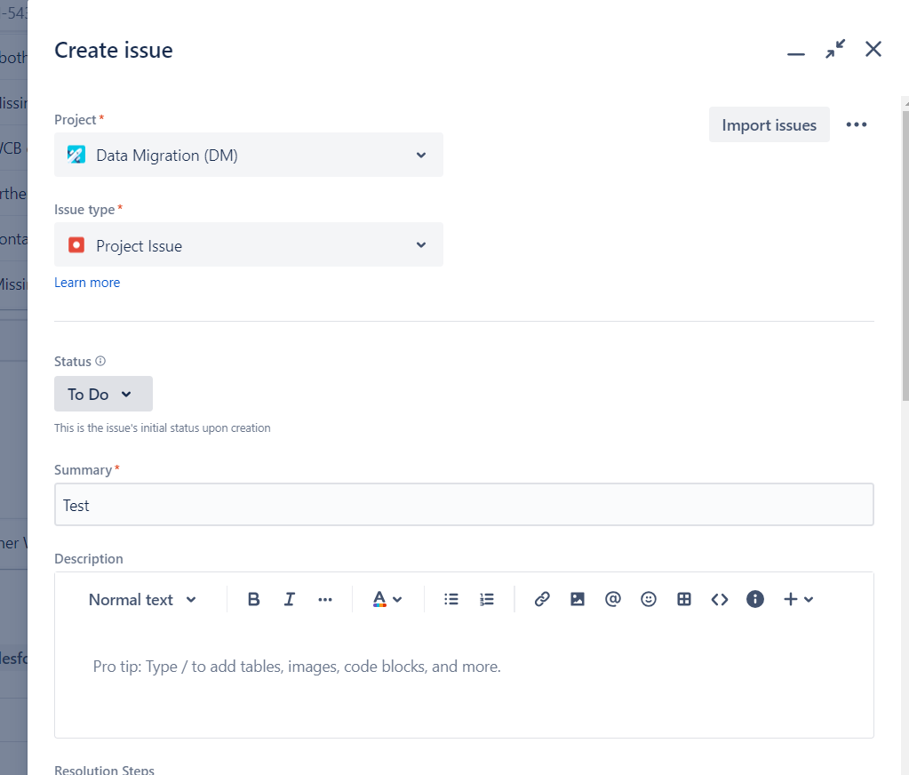 No pop up box produced for child issues
