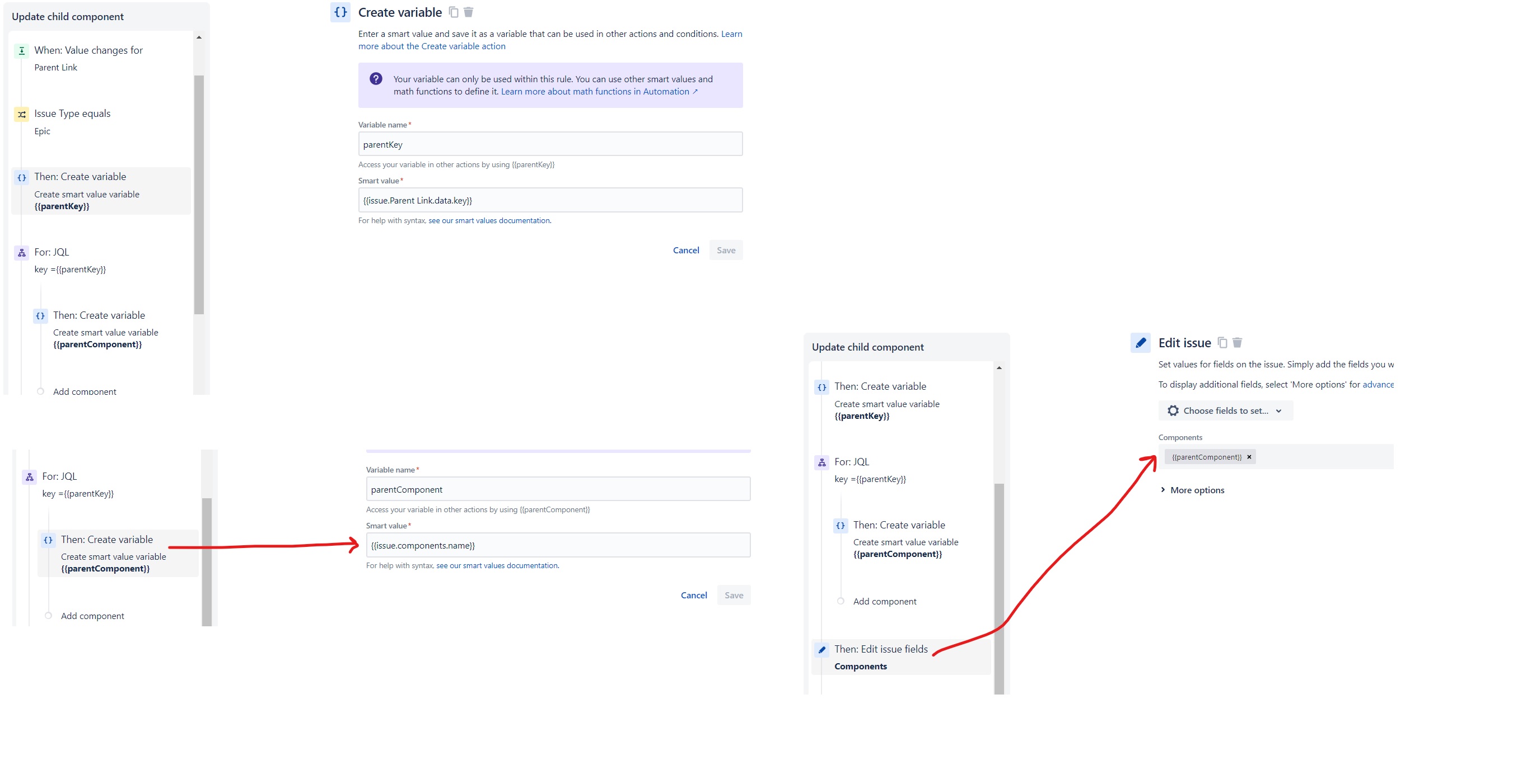 Solved: Default Component to Issue Type (and its child)
