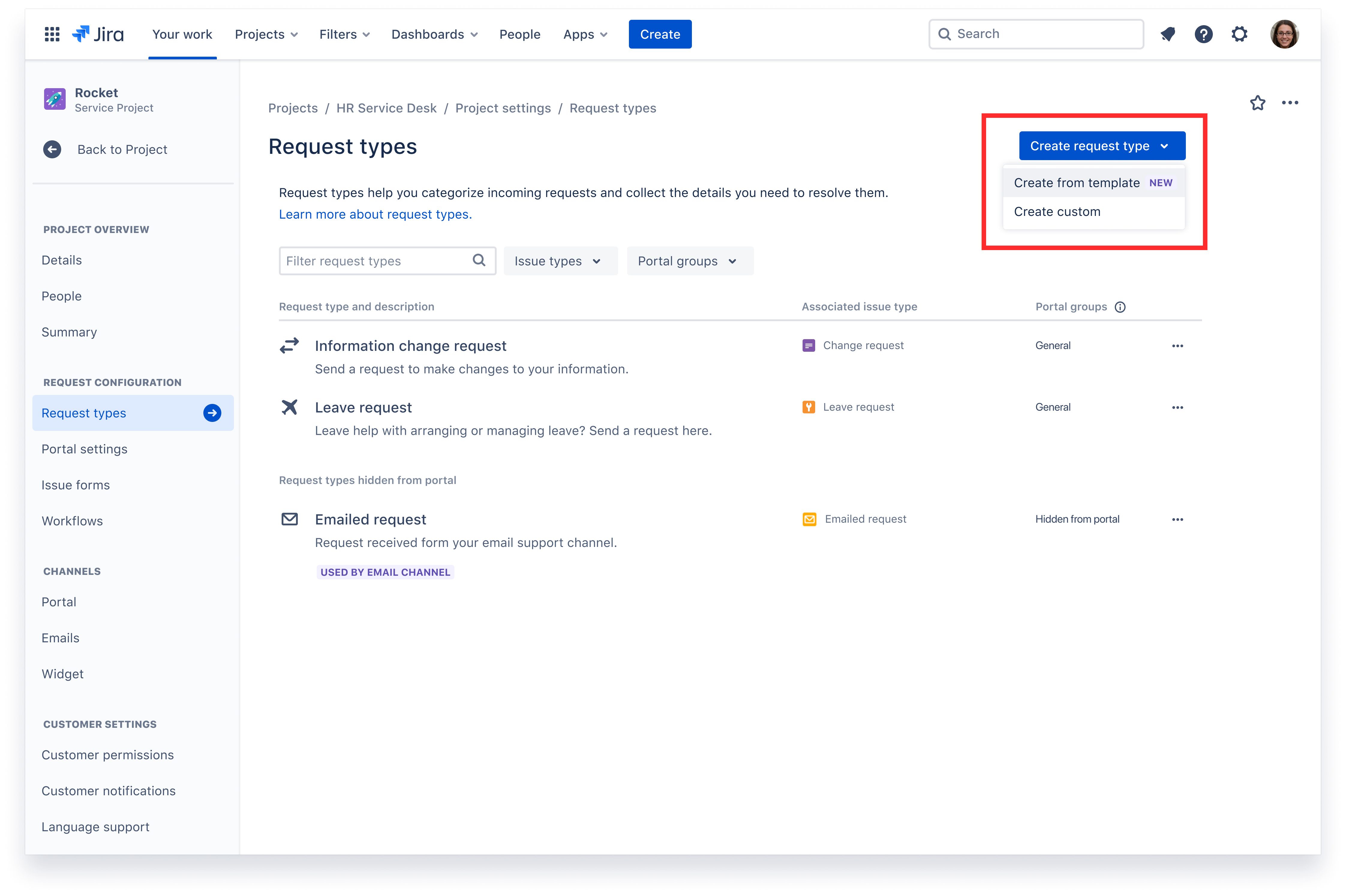 Early access program - request type templates in Jira Service Management