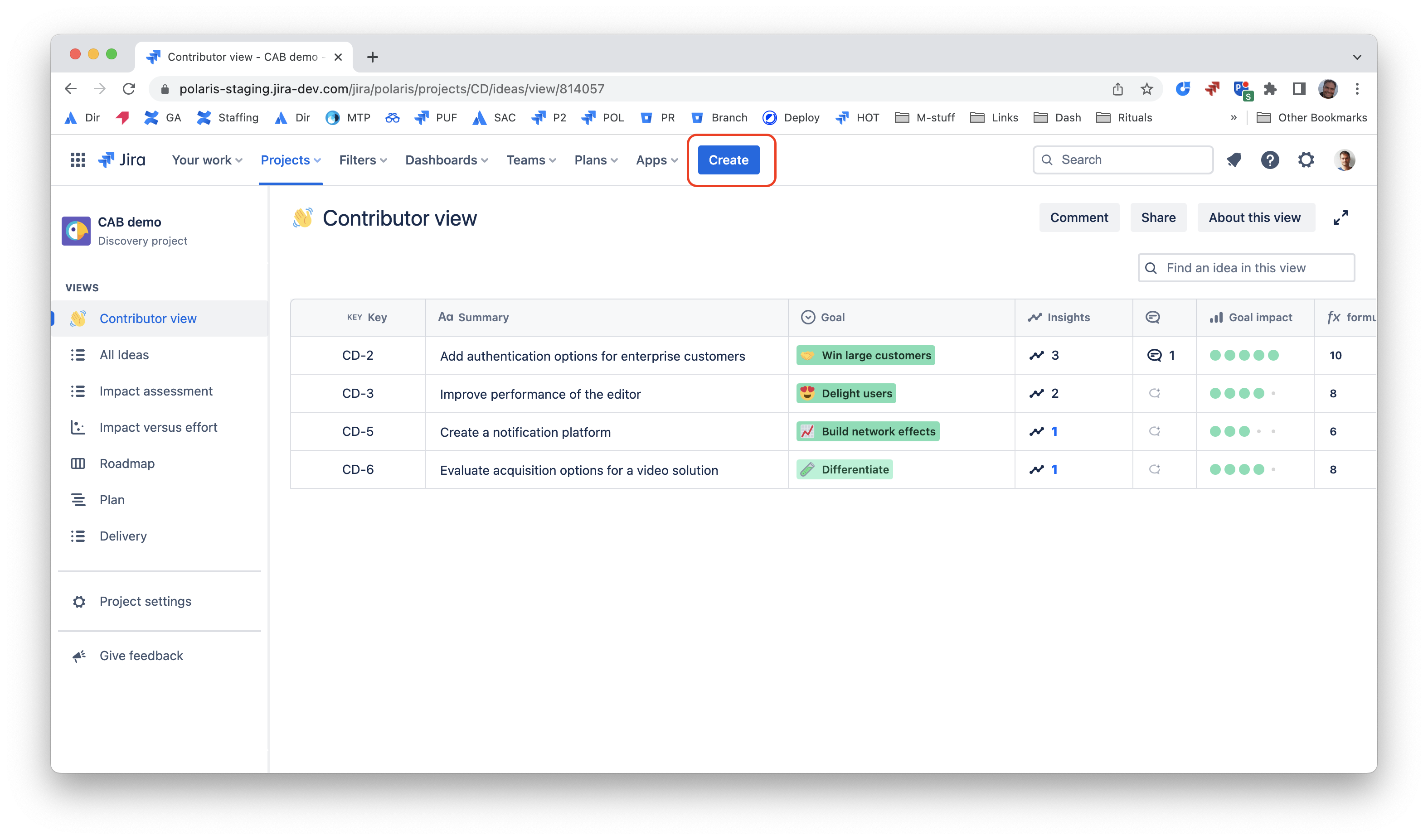 Letting contributors create ideas in a Jira Produc... - Atlassian Community
