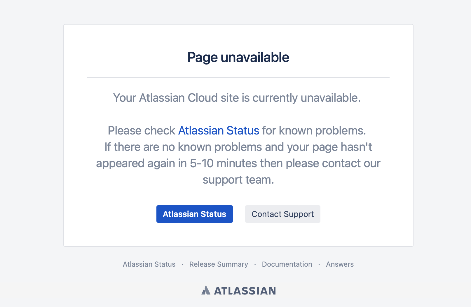 Solved: Jira Site(Page) is unavailable