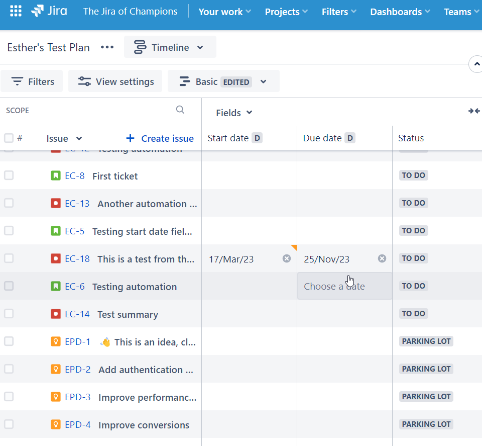 Create a report showing ideas from Jira Product Di...
