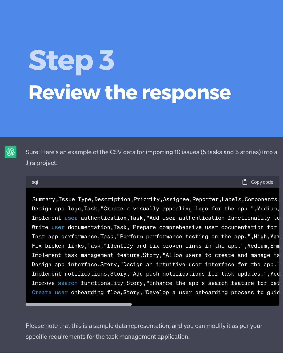 How to: Create Jira Demo Data with ChatGPT - Atlassian Community