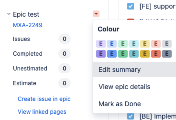 Epic name vs epic summary