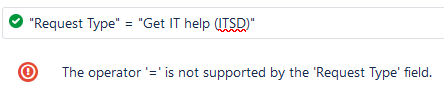 Solved: Has there been changes to JQL operators?
