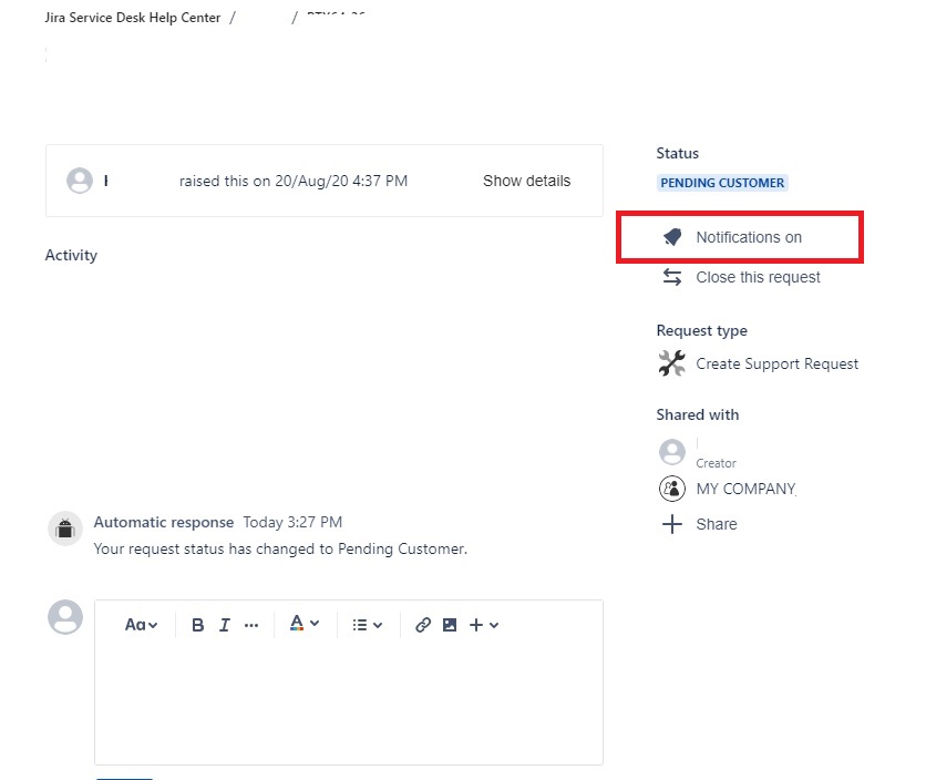 Solved: How do I re-enable customer notifications on an is...