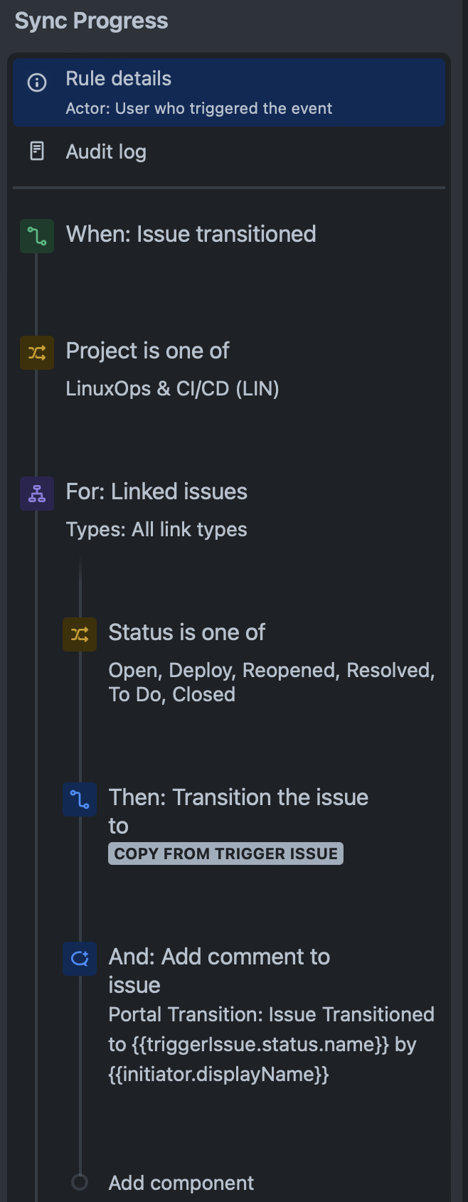 Solved: Jira automation sync ticket progress between 2 pro...