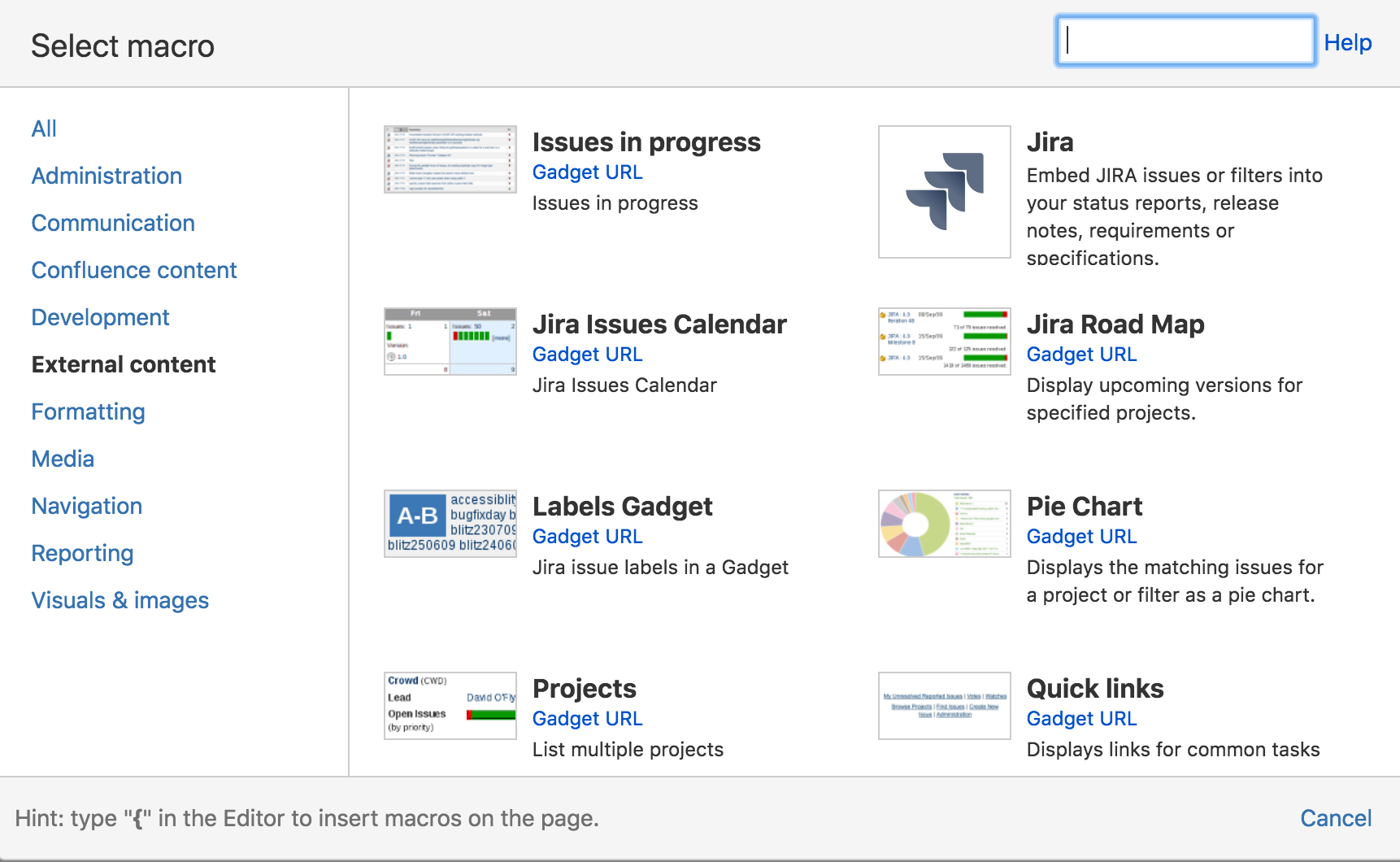 Where are Jira Gadgets for Confluence Cloud?
