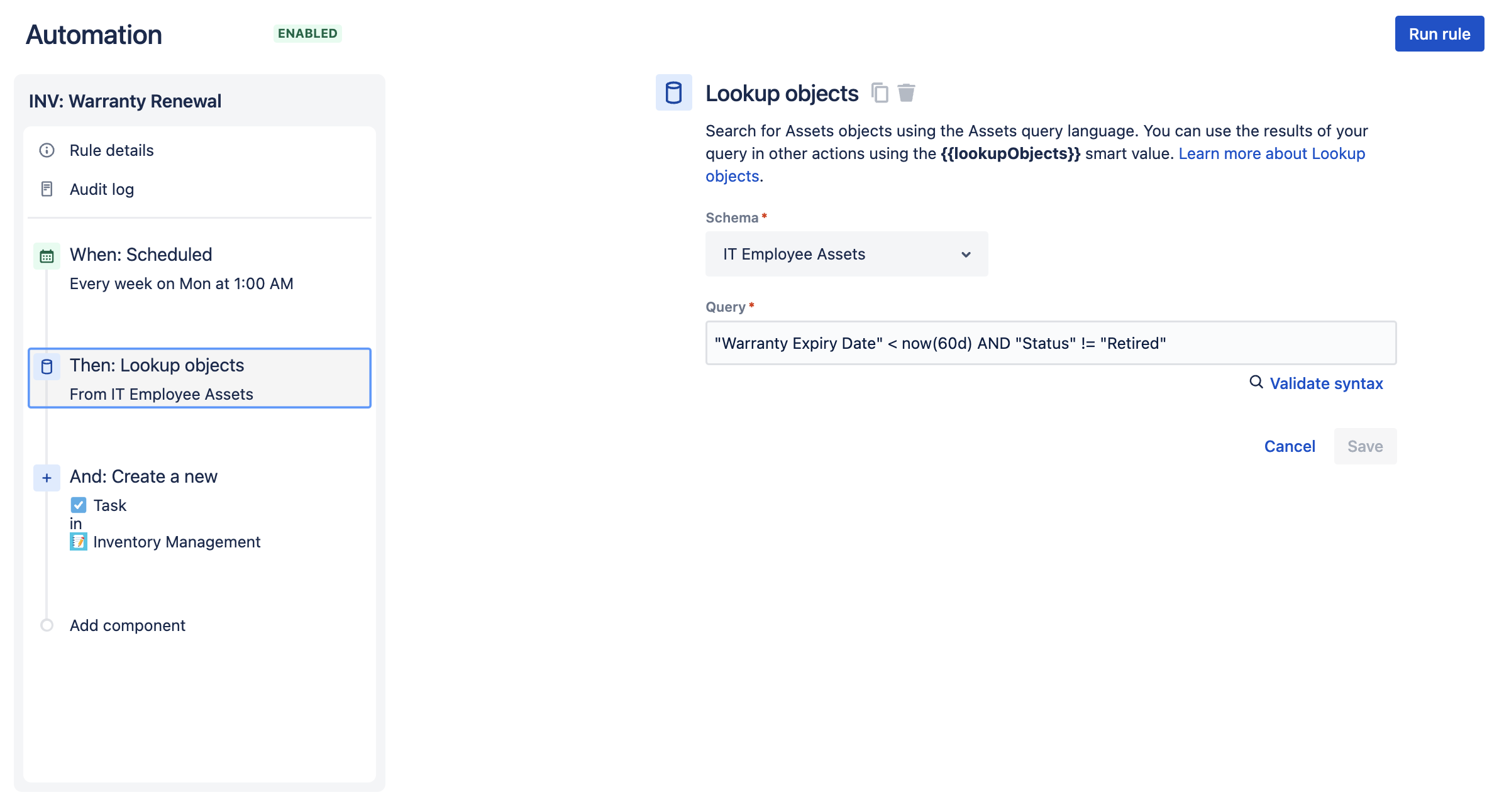 Solved: Setup notification for Asset Management