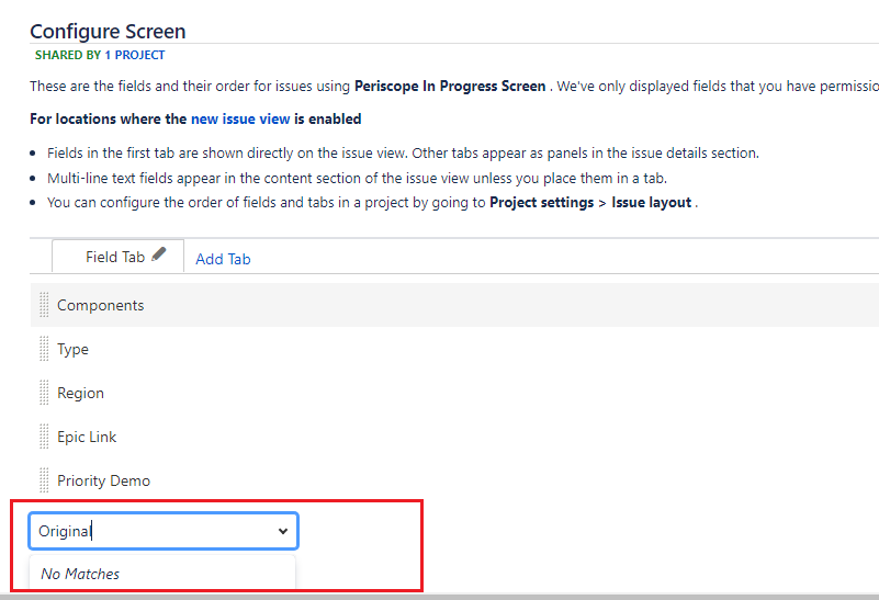 Solved: How to add original estimate field in new screen