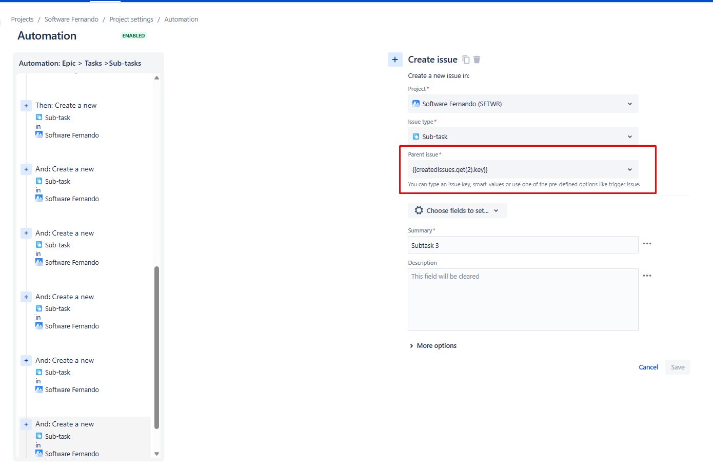 Solved: Automation: Epic > Tasks >Sub-tasks Solved: Automation: Epic > Tasks >Sub-tasks