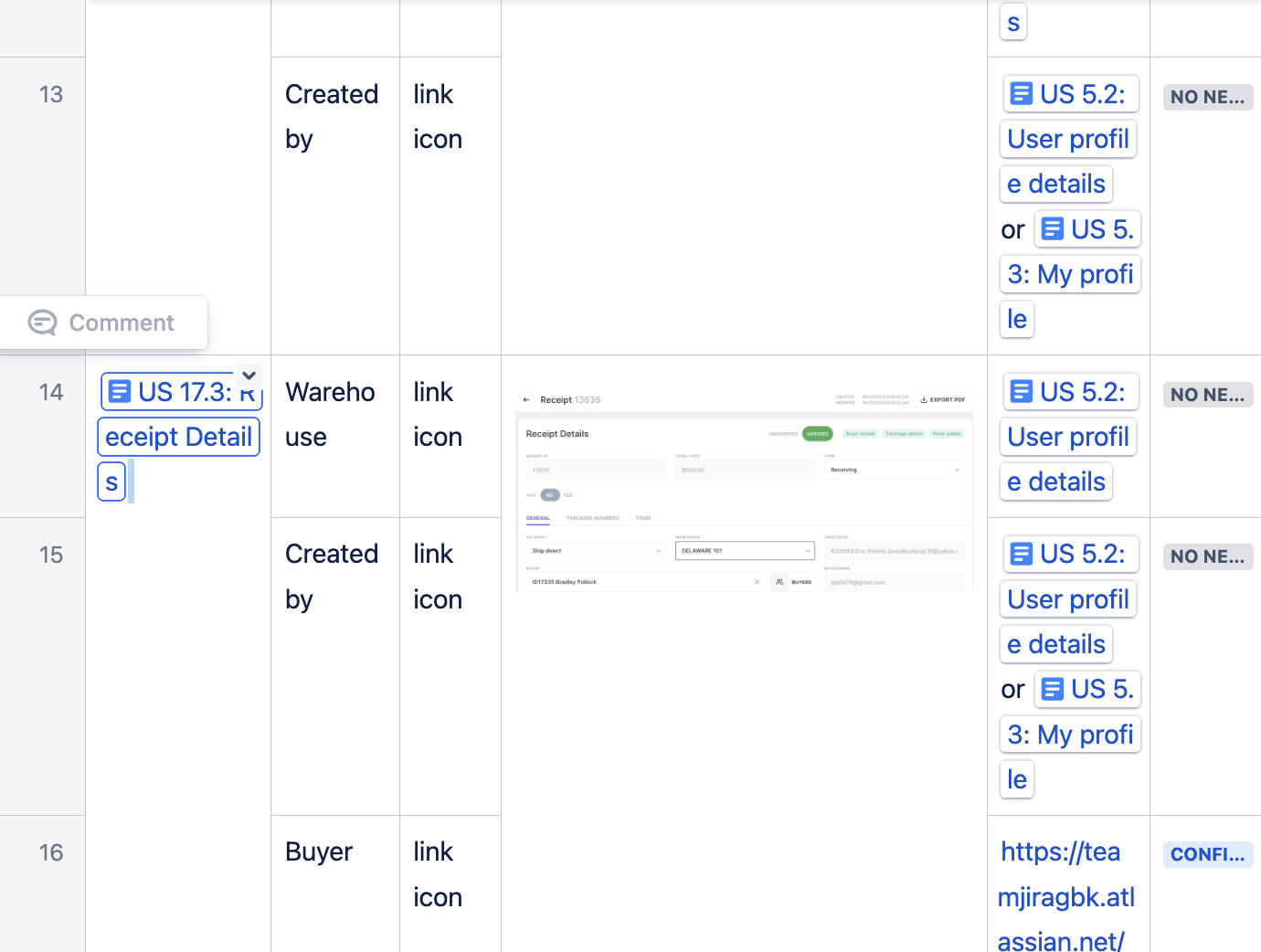 During table editing inline links are changing to ...