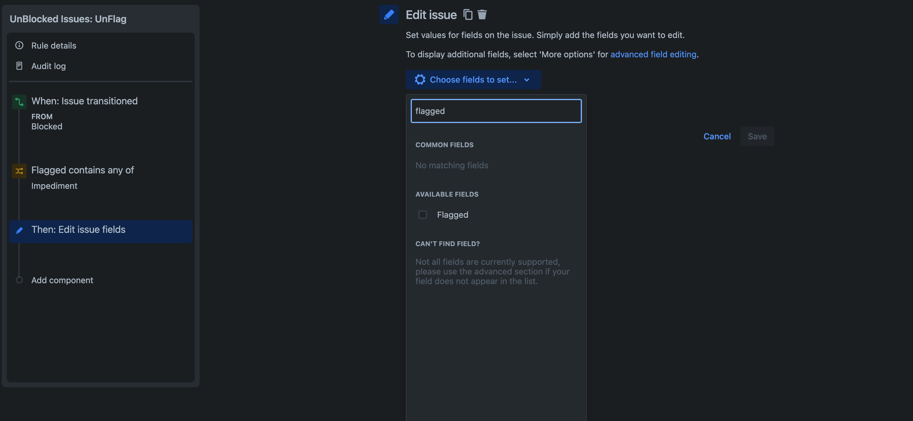 Solved: How do I unflag an issue with Jira Automation?