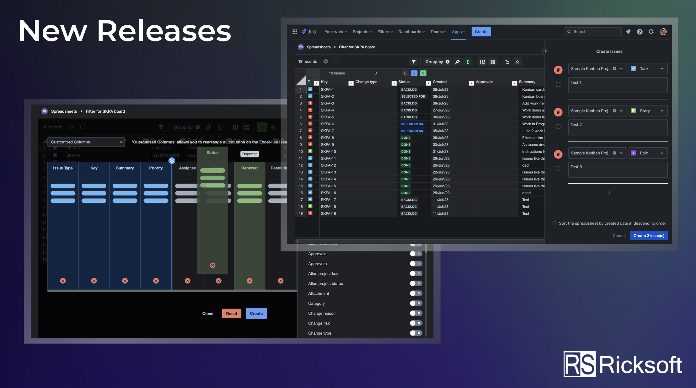 Major Releases Excel Like Issue Editor Bulk Create Issues Conditional Formatting Smart Filters