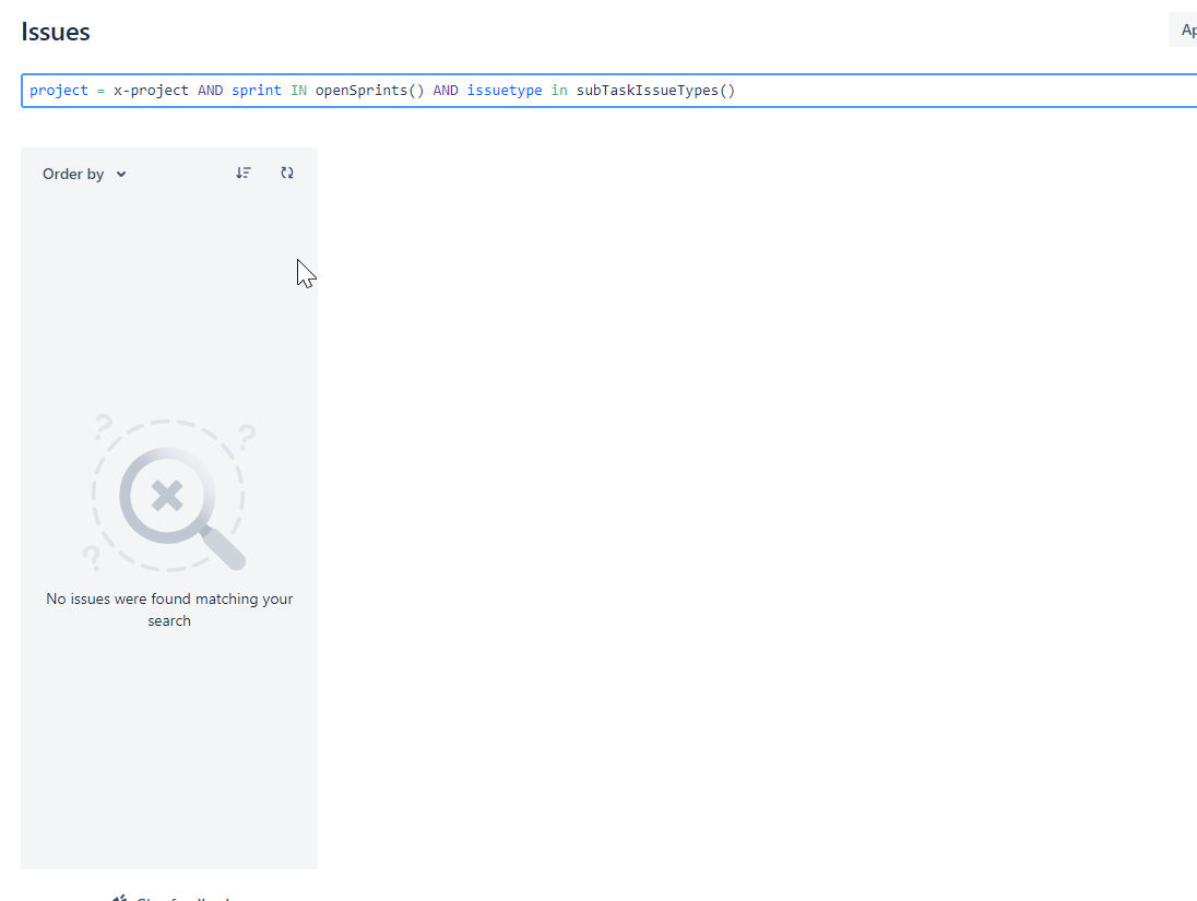 Solved: cannot filter issueType by subtask