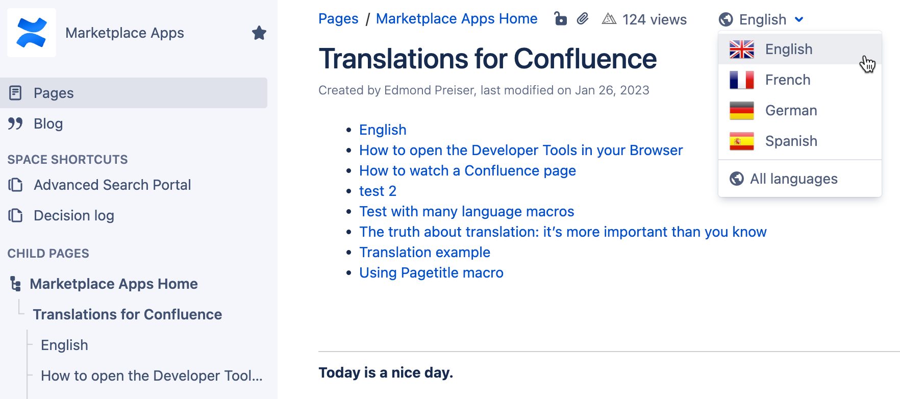 Multiple languages for the same article