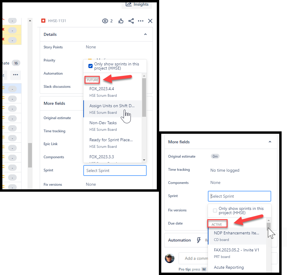 Solved: Sprints not showing in Sprint dropdown field