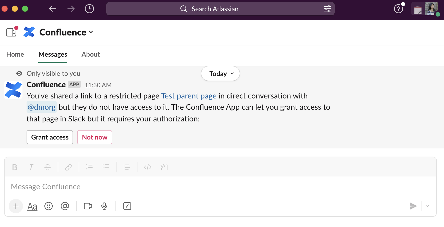 Effortlessly share pages to Slack directly from Confluence!