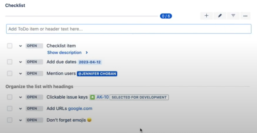 How can i add checklist in ticket with different c...