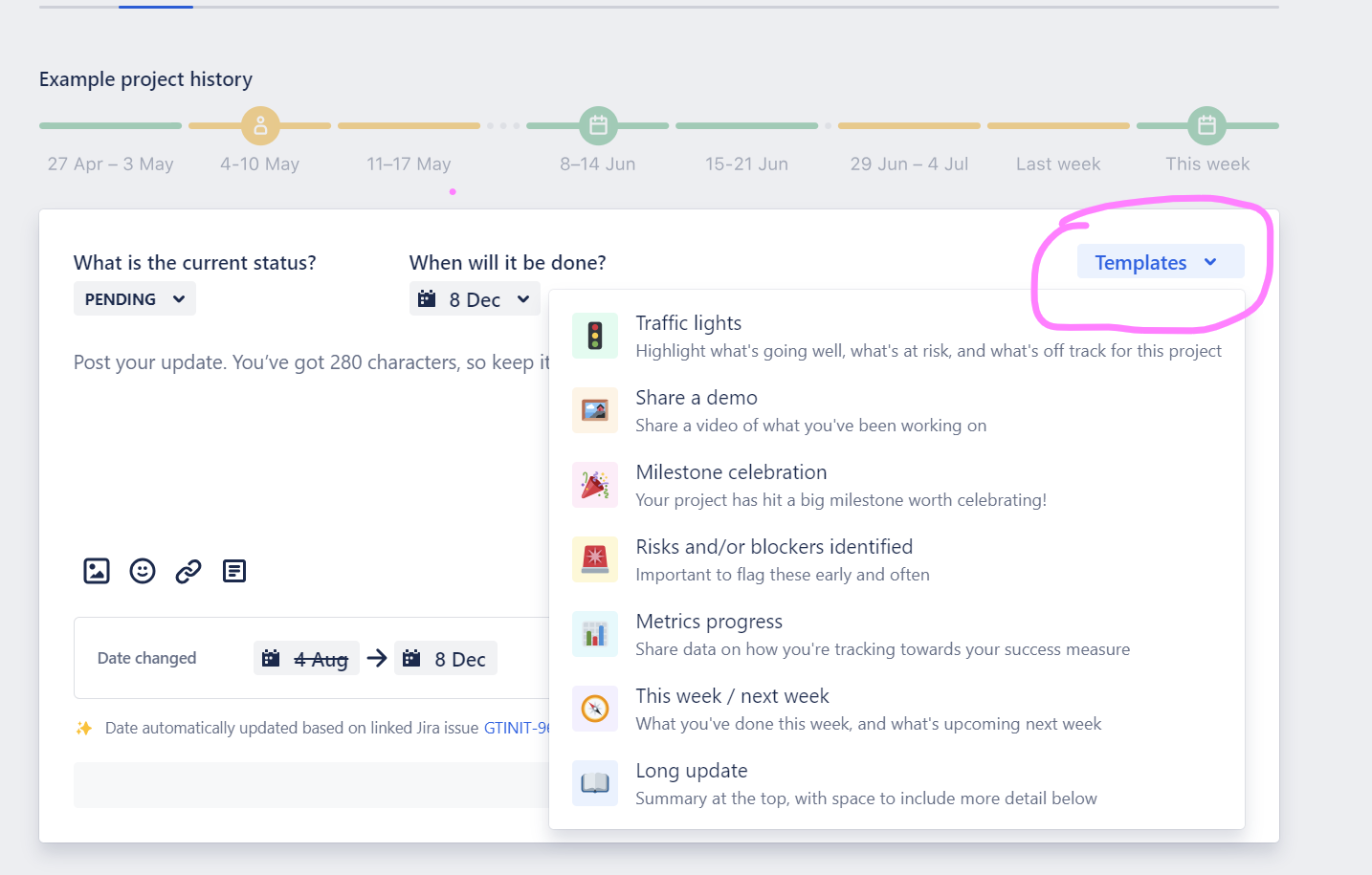 Solved: Project updates - standardising template
