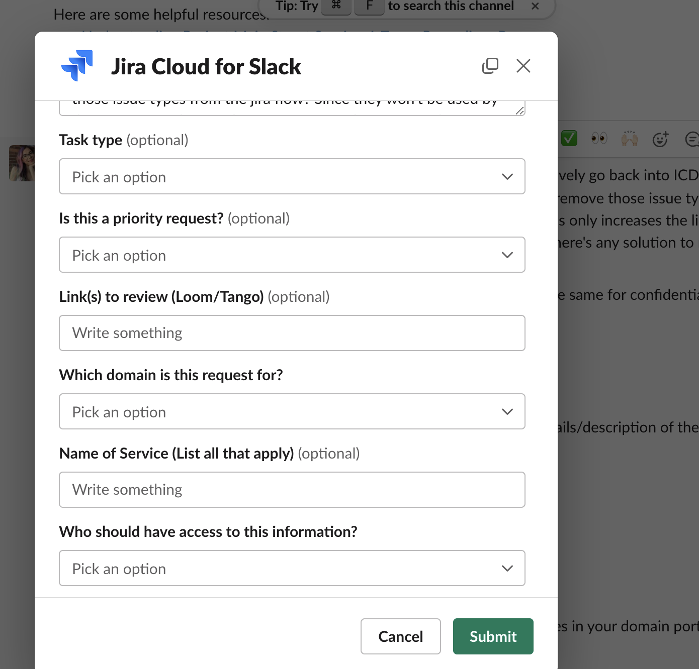 The custom fields that are organized in Jira Servi...