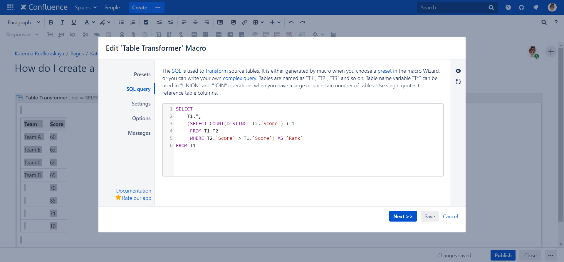 Solved: How do I create a Rank in Confluence Table Transfo...