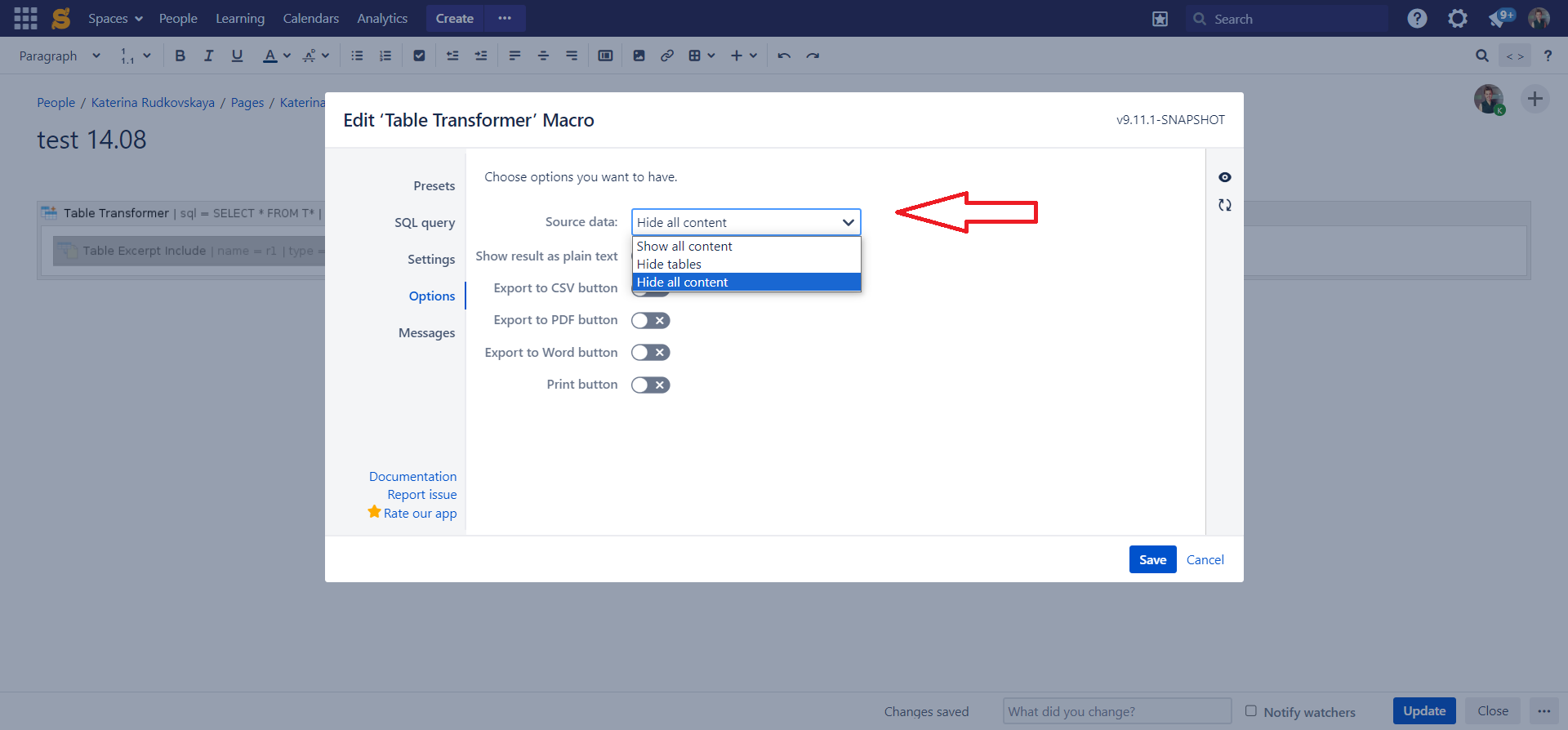 Pull data from a table column on one page into a t...