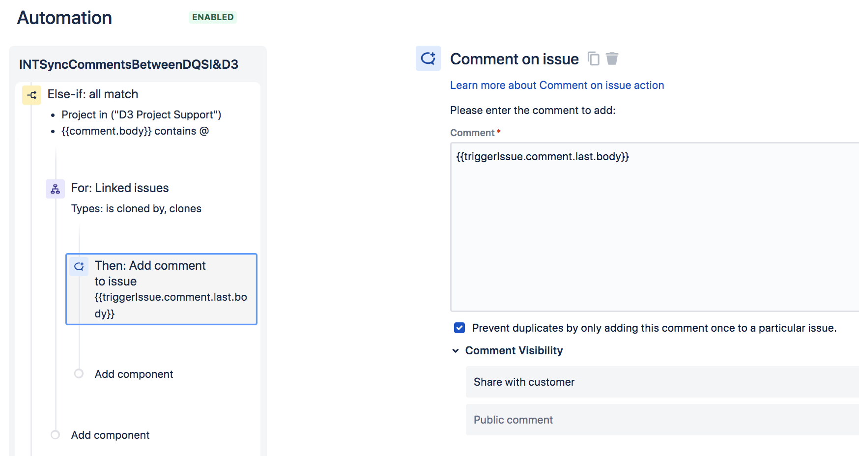 how to to sync comments in jira service management...