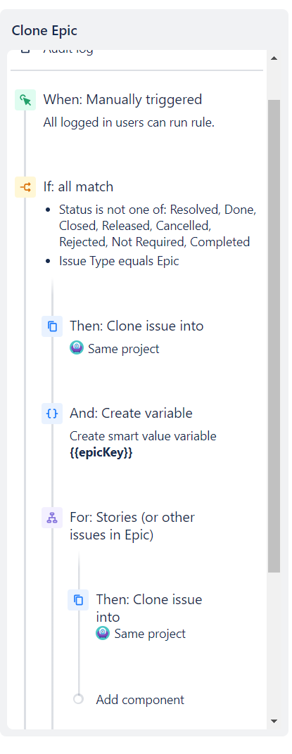 Cloning an epic and child stories from a company b...