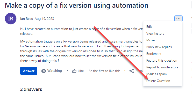 Solved: Make a copy of a fix version using automation