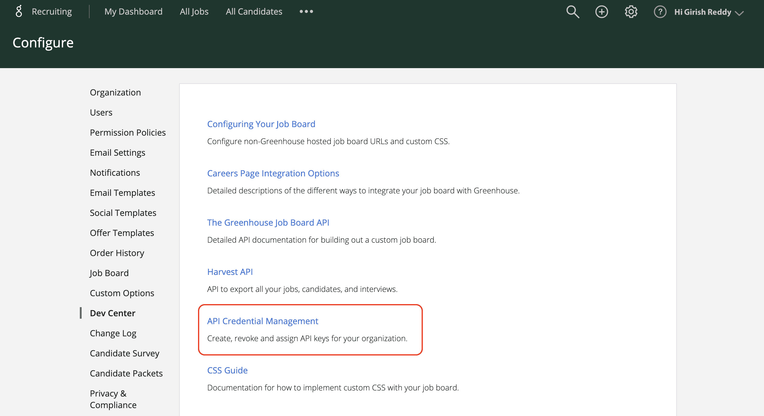 How to generate an API Key in Greenhouse - Atlassian Community