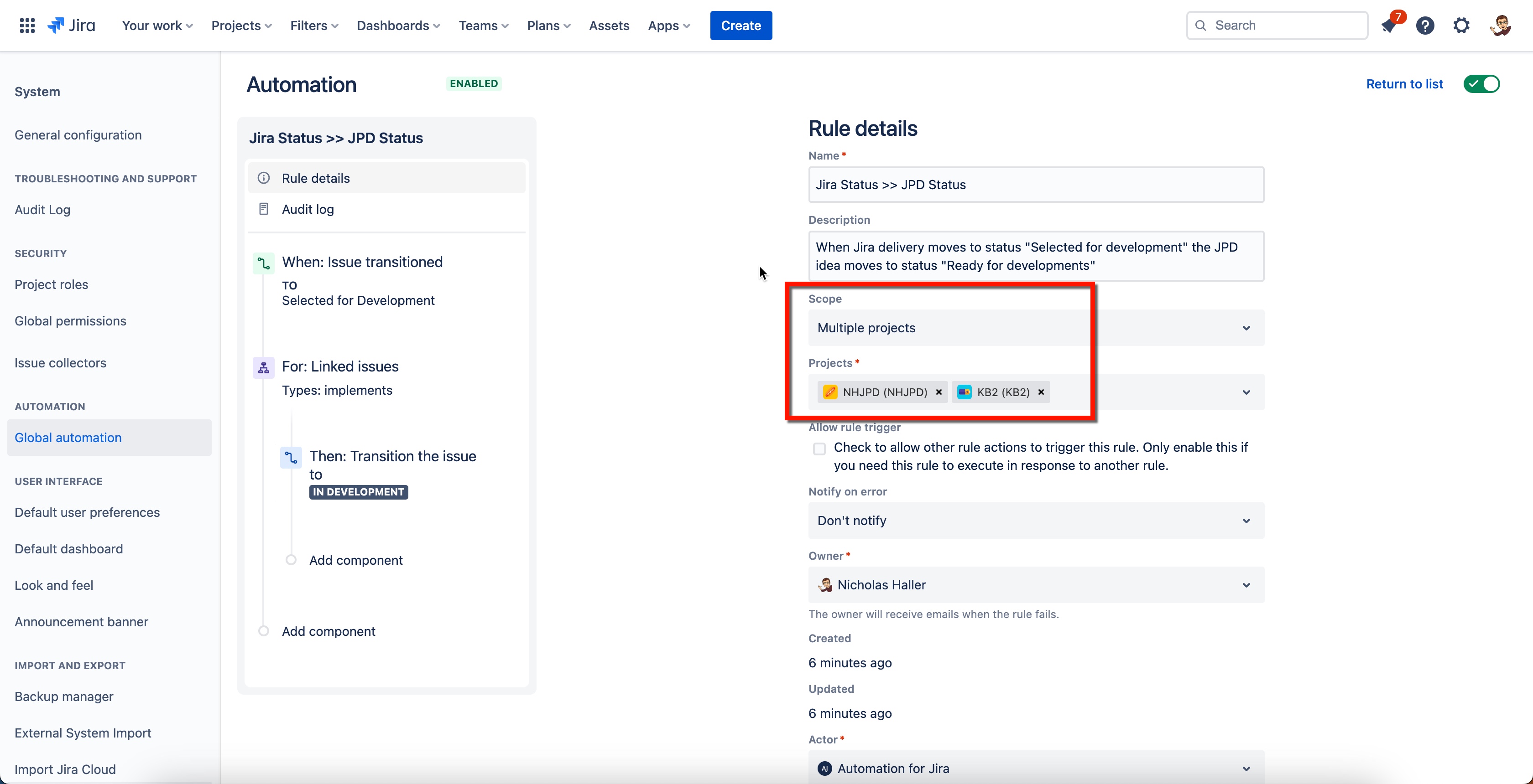 Solved: Automation between JPD and Jira Software