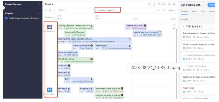 Solved: How can I visualise all projects on one timeline