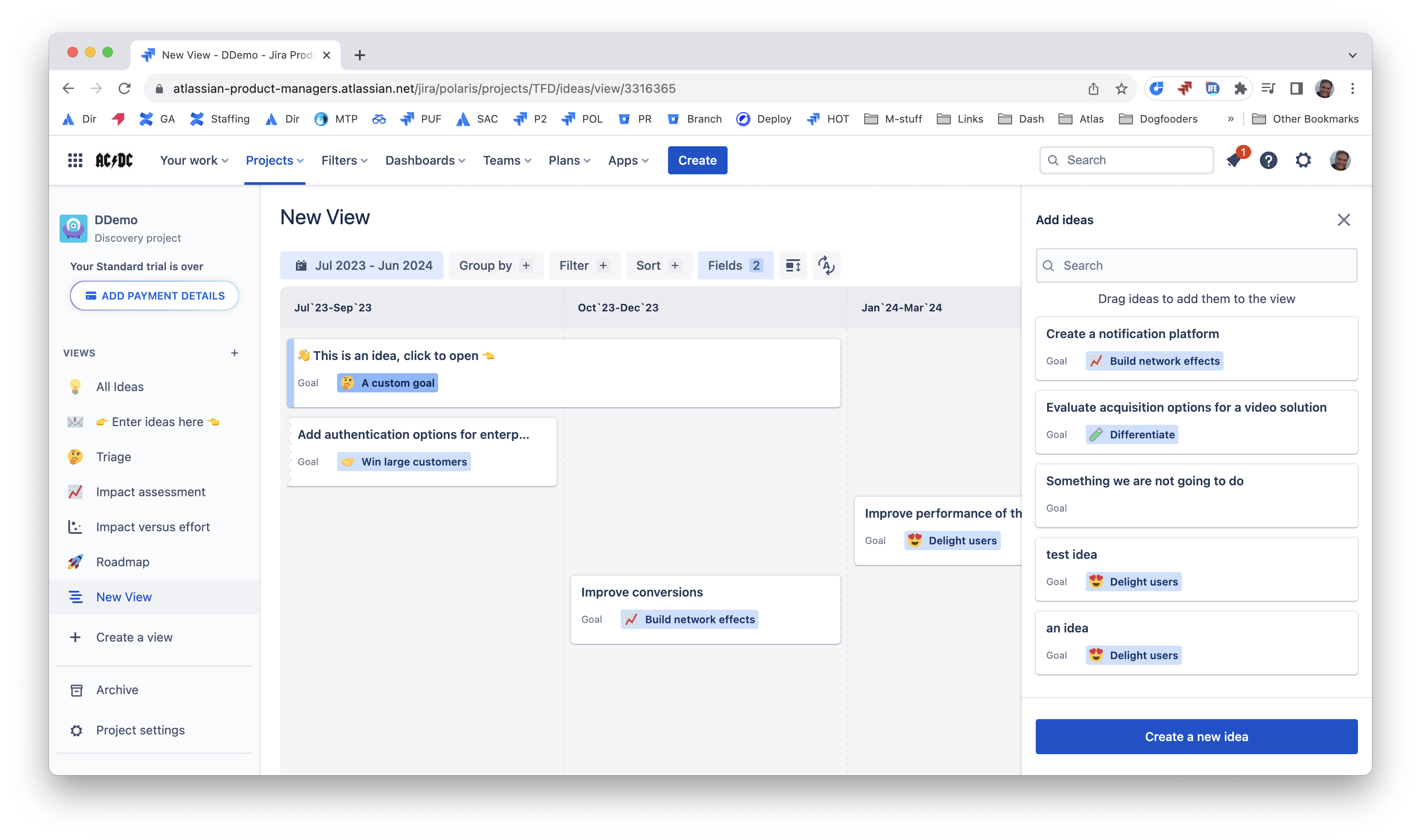 Plannable Timeline View