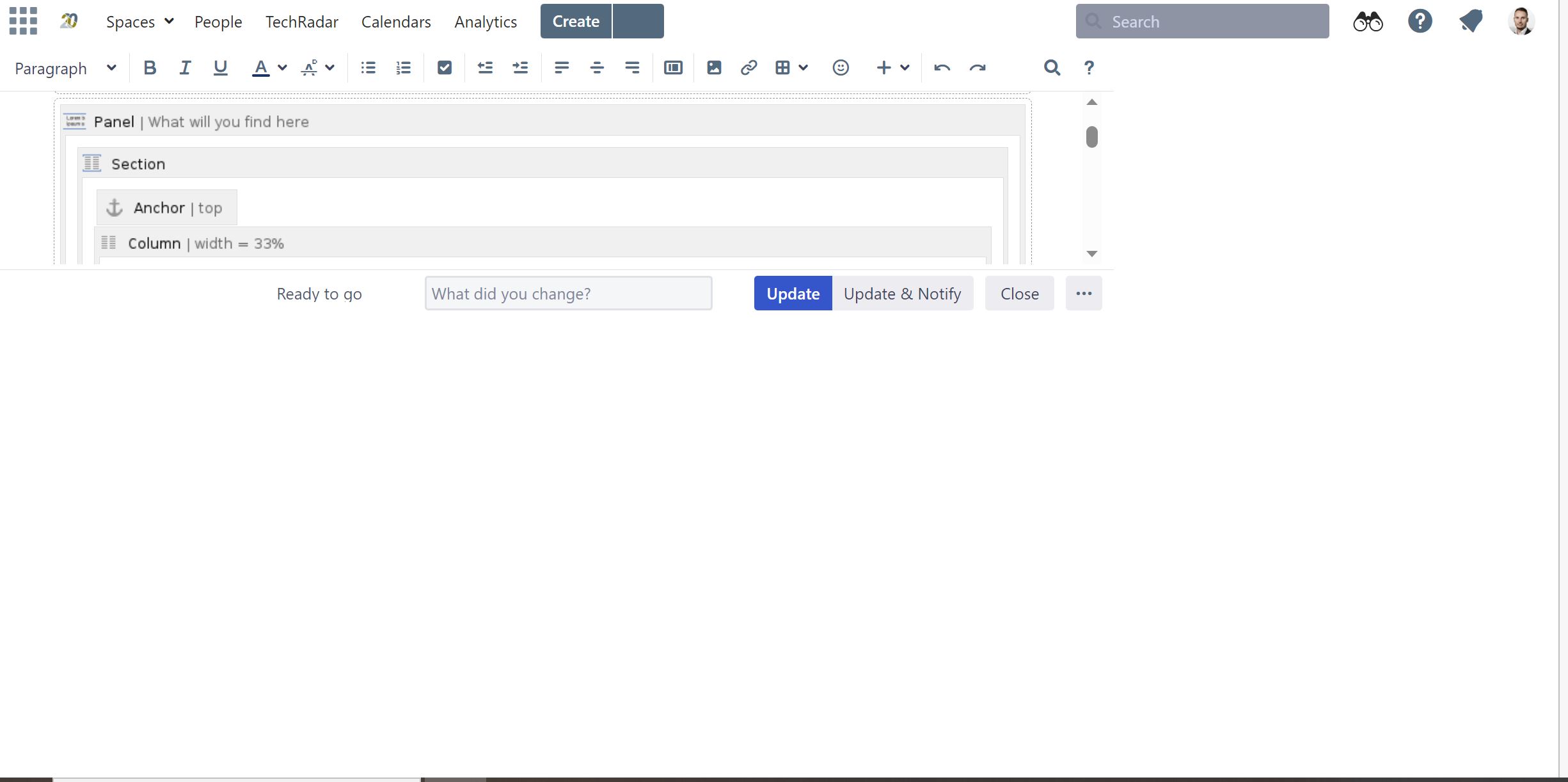 Confluence Edit mode Screen size too small