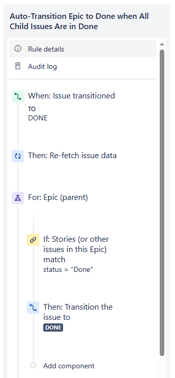 Can i automate issue status after blocked by issue...