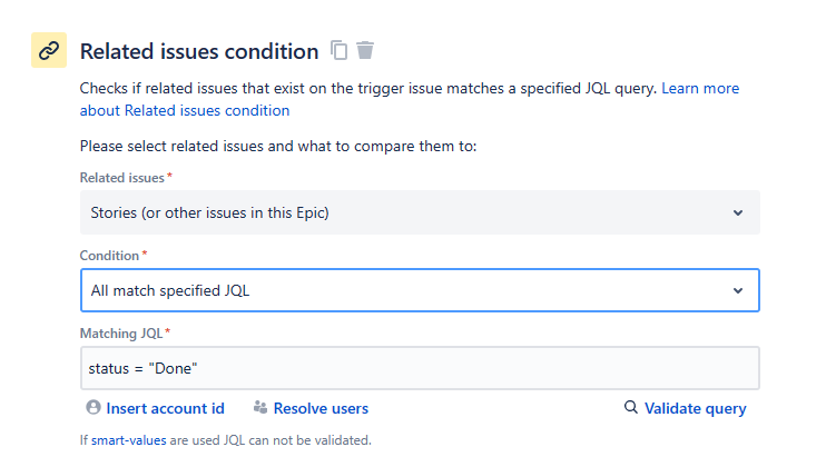 Can i automate issue status after blocked by issue...